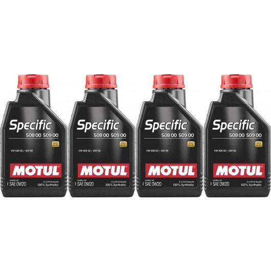 MOTUL SPECIFIC 0W20 VW 508.00 509.00 1 Liter 4x 1l = 4 Liter ...