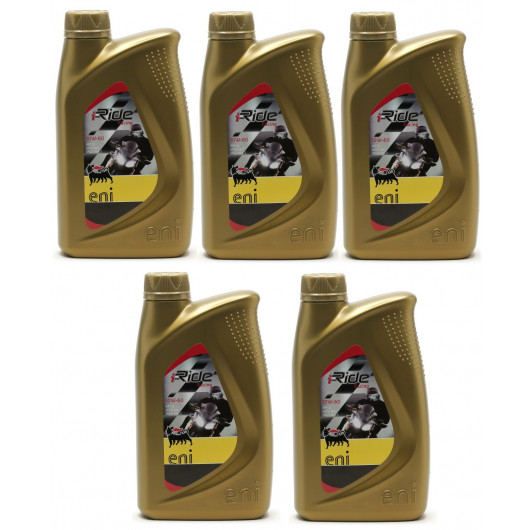 Eni i-Ride Racing 10W-60 synthetisches Motorrad Motoröl 5x 1l = 5 Liter ...