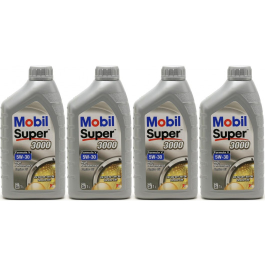 Mobil Super 3000 Formula V Longlife 5W-30 Motoröl 4x 1l = 4 Liter - SAE ...