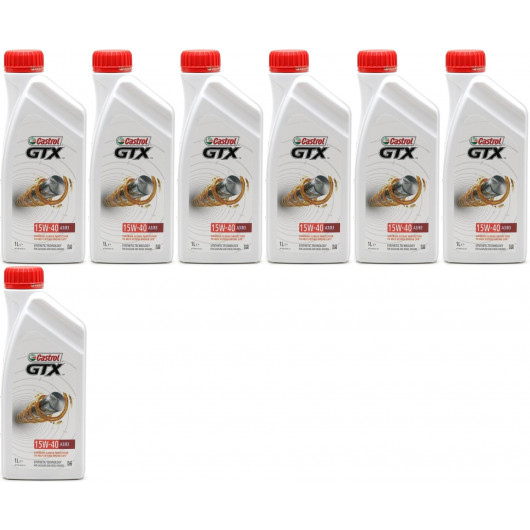 Castrol GTX 15W-40 A3/B3 Motoröl 7x 1l = 7 Liter - SAE 15W-40 - Auto ...