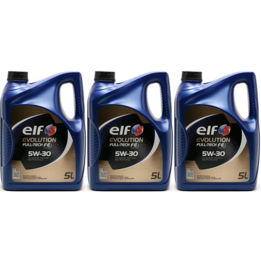 Elf Evolution Full Tech FE 5W-30 Motoröl 3x 5 = 15 Liter - SAE 5W-30 ...