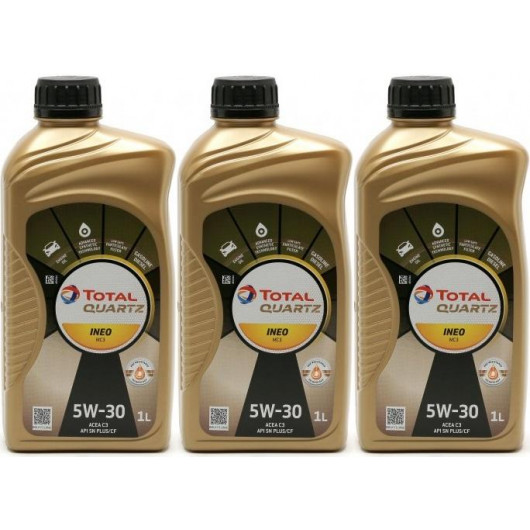 TOTAL Quartz Ineo MC3 5W-30 Motoröl 3x 1l = 3 Liter - SAE 5W-30 - Auto ...