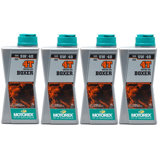 MOTOREX 4T Boxer SAE 5W-40 Motorrad Motoröl 4x 1l = 4 Liter - 4-Takt ...