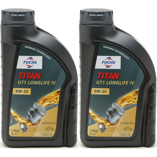 FUCHS TITAN GT1 LONGLIFE IV SAE 0W-20 Motoröl 2x 1l = 2 Liter - SAE 0W ...