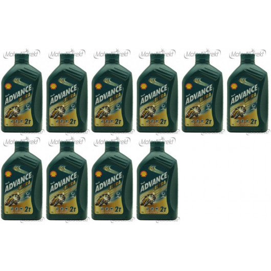 Shell Advance Ultra 2T vollsynthetisches Motorrad Motoröl 10x 1l = 10 ...