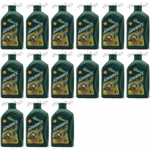 Shell Advance Ultra 2T vollsynthetisches Motorrad Motoröl 15x 1l = 15 ...