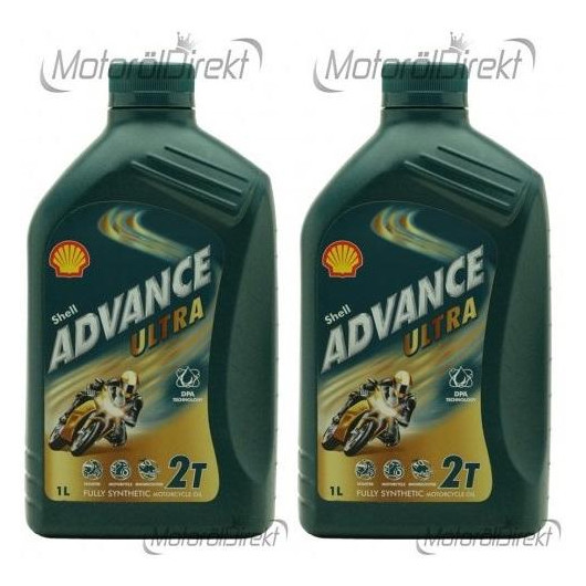 Shell Advance Ultra 2T vollsynthetisches Motorrad Motoröl 2x 1l = 2 ...