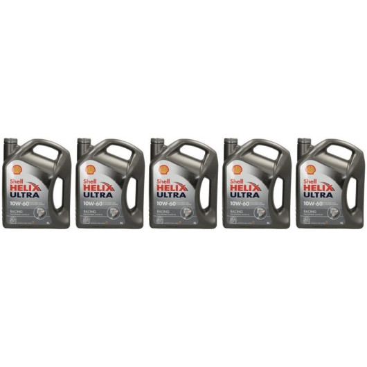 Shell Helix Ultra Racing 10W-60 Motoröl 5x 4l = 20 Liter - SAE 10W-60 ...