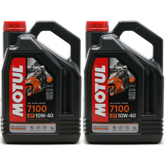 Motul 7100 ester 10W-40 4T Motorrad Motoröl 2x 4l = 8 Liter - 4T SAE ...