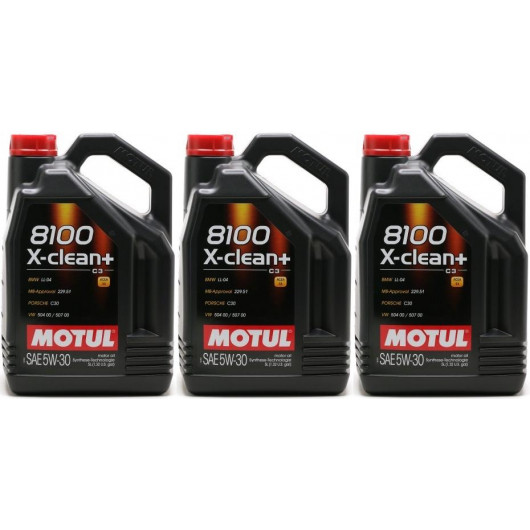Motul 8100 X-clean + 5W-30 Motoröl 3x 5 = 15 Liter - SAE 5W-30 - PKW ...