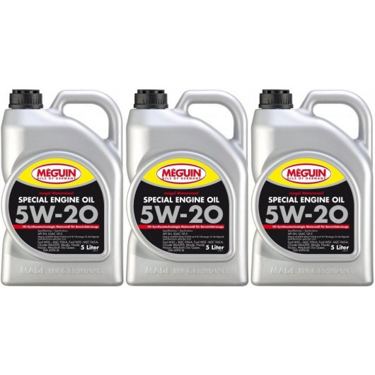 Meguin megol 9499 Motoröl Special Engine Oil SAE 5W-20 3x 5 = 15 Liter ...