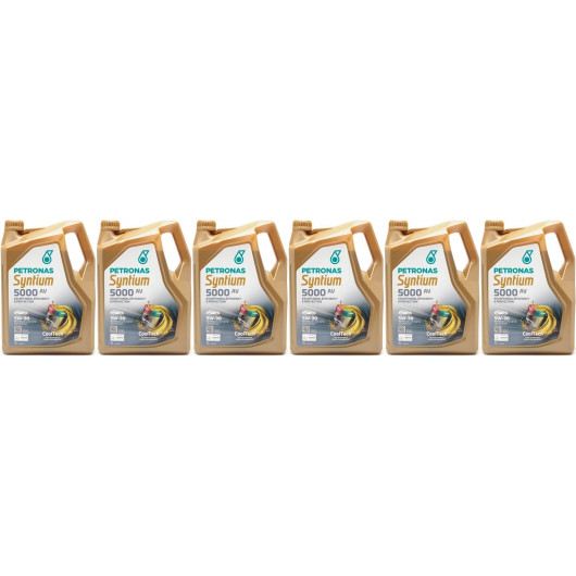 Petronas Syntium 5000 AV 5W-30 Motoröl 6x 5 = 30 Liter - SAE 5W-30 ...