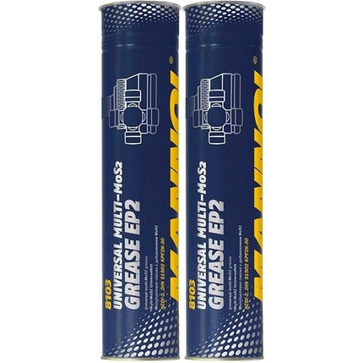 Mannol EP-2 Multi-MoS2 Grease Universalfett Fett Kartusche 2x 400 Gramm ...