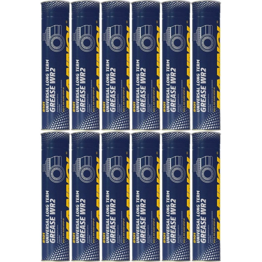 Mannol MANNOL WR-2 Long Term Grease Fett Fett Kartusche 12x 400 Gramm ...