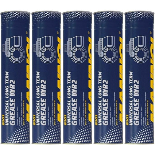 Mannol MANNOL WR-2 Long Term Grease Fett Fett Kartusche 5x 400 Gramm ...
