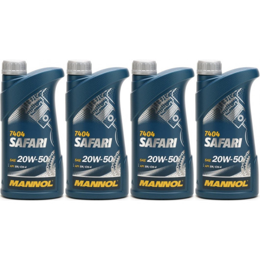 MANNOL Safari 20W-50 Motoröl 4x 1l = 4 Liter - SAE 20W-50 - PKW ...