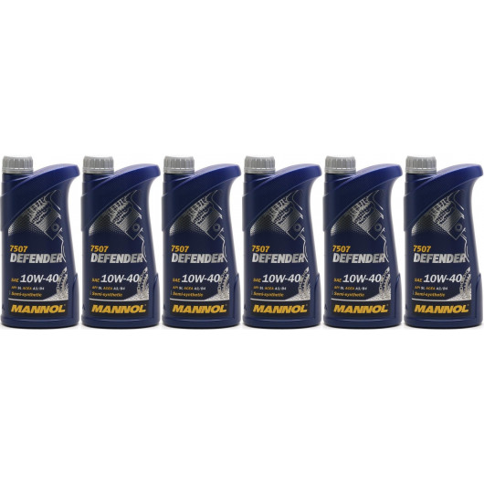 Mannol Defender 10W-40 Diesel & Benziner Motoröl 6x 1l = 6 Liter - SAE ...