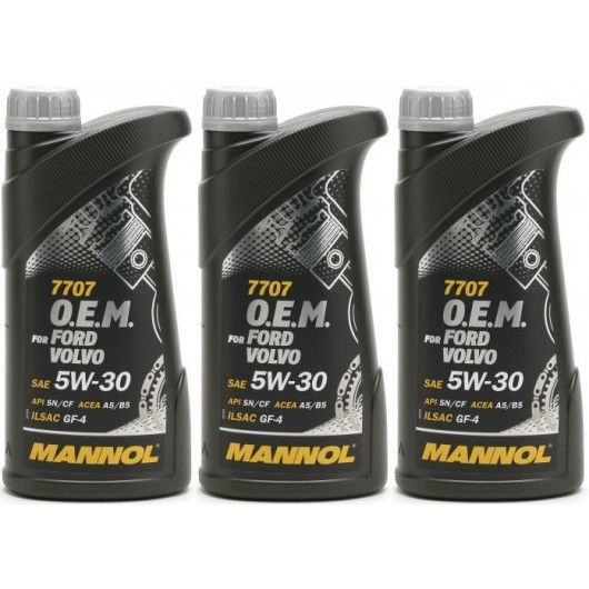 MANNOL 7707 O.E.M. 5W-30 Motoröl (Volvo/Ford) 3x 1l = 3 Liter - SAE 5W ...