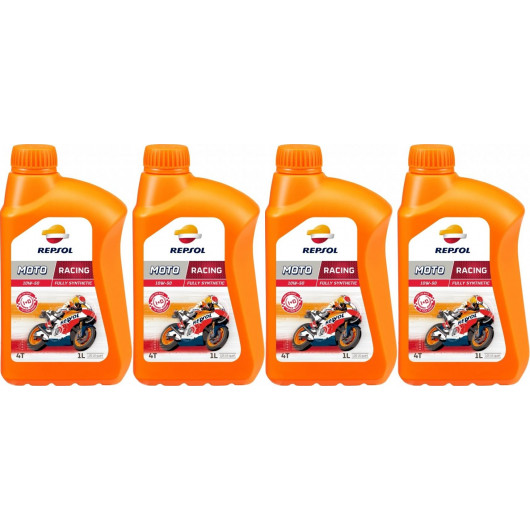 Repsol Motorrad Motoröl MOTO RACING 4T 10W50 1 Liter 4x 1l = 4 Liter ...