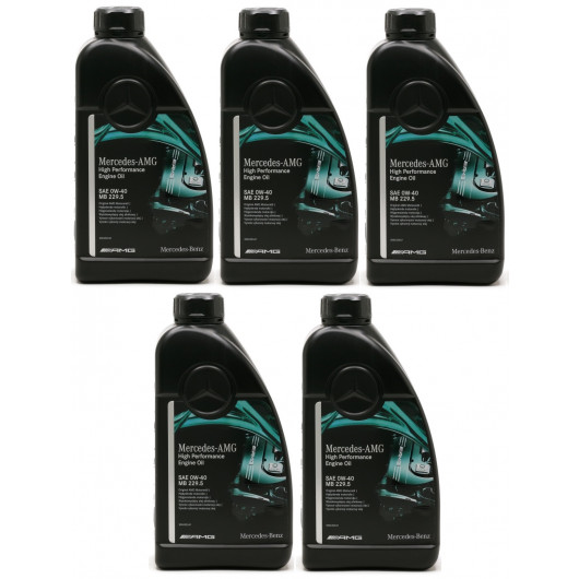 Original Mercedes Benz AMG High Performance MB 229.5 0W-40 Motoröl 5x ...