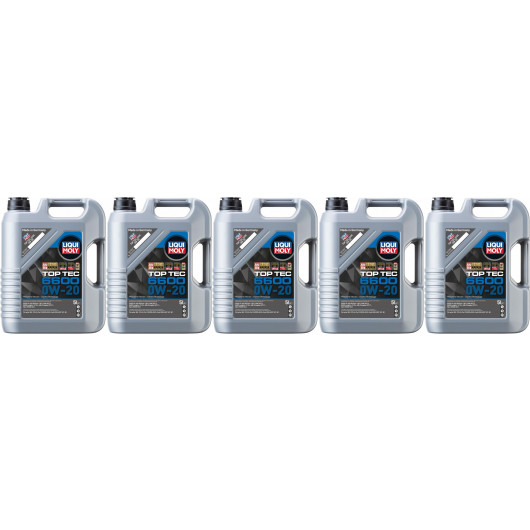 Liqui Moly 21441 Top Tec 6600 0W-20 5x 5 = 25 Liter - MotoroelDirekt.at