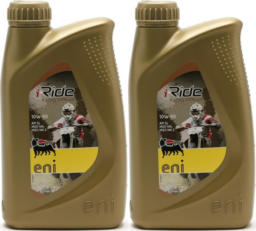Eni i-Ride racing offroad 10W-50 synthetisches Motorrad Motoröl 2x 1l = 2 Liter - 4-Takt Öle ...