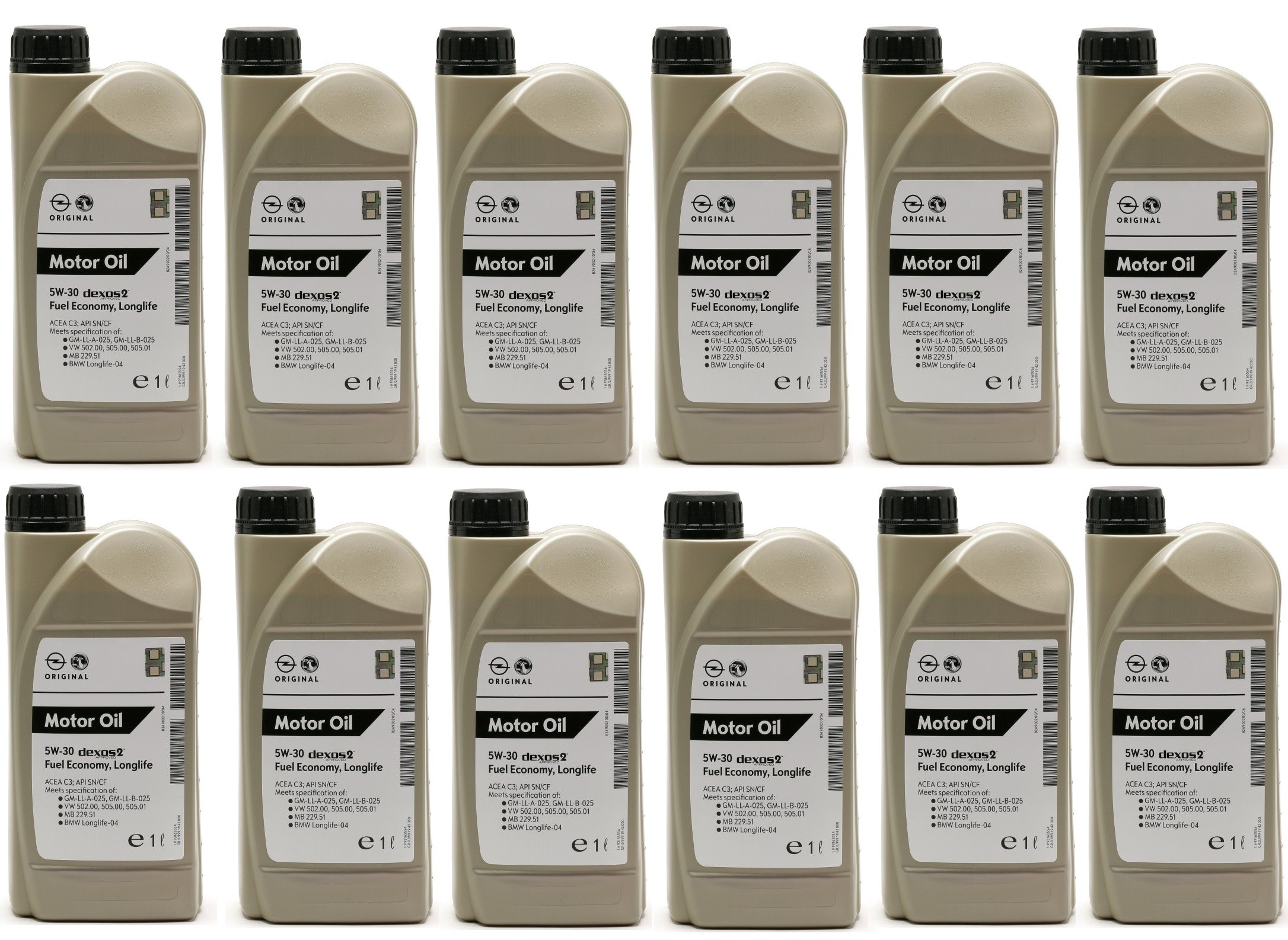 Original GM Genuine Opel 5W-30 dexos2 Longlife 1942000 Motoröl 12x 1l ...