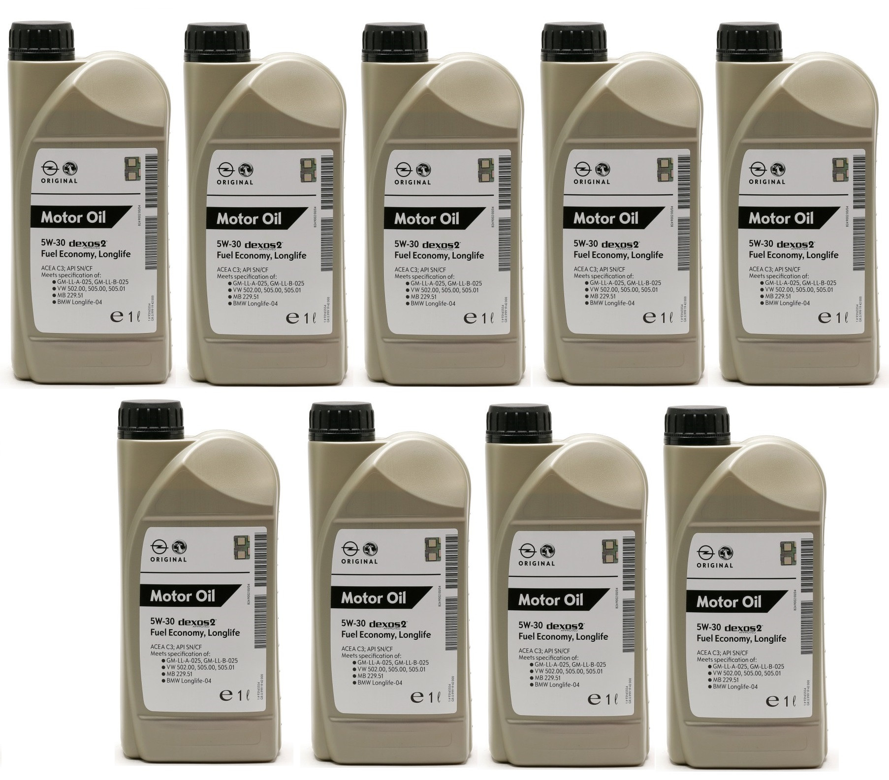 Original GM Genuine Opel 5W-30 dexos2 Longlife 1942000 Motoröl 9x 1l ...