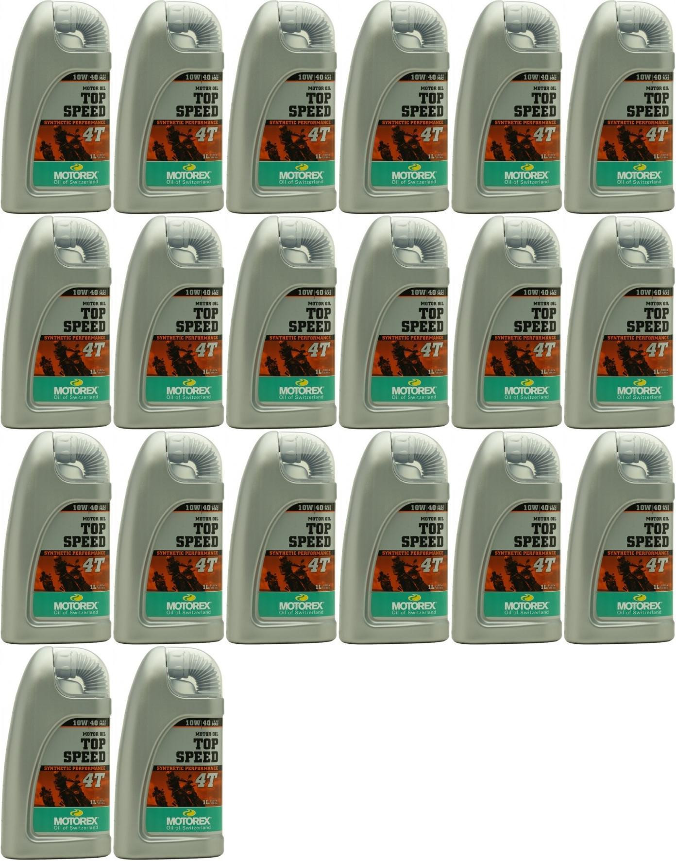 MOTOREX 4T Top Speed SAE 10W-40 Motorrad Motoröl 20x 1l = 20 Liter - 4 ...