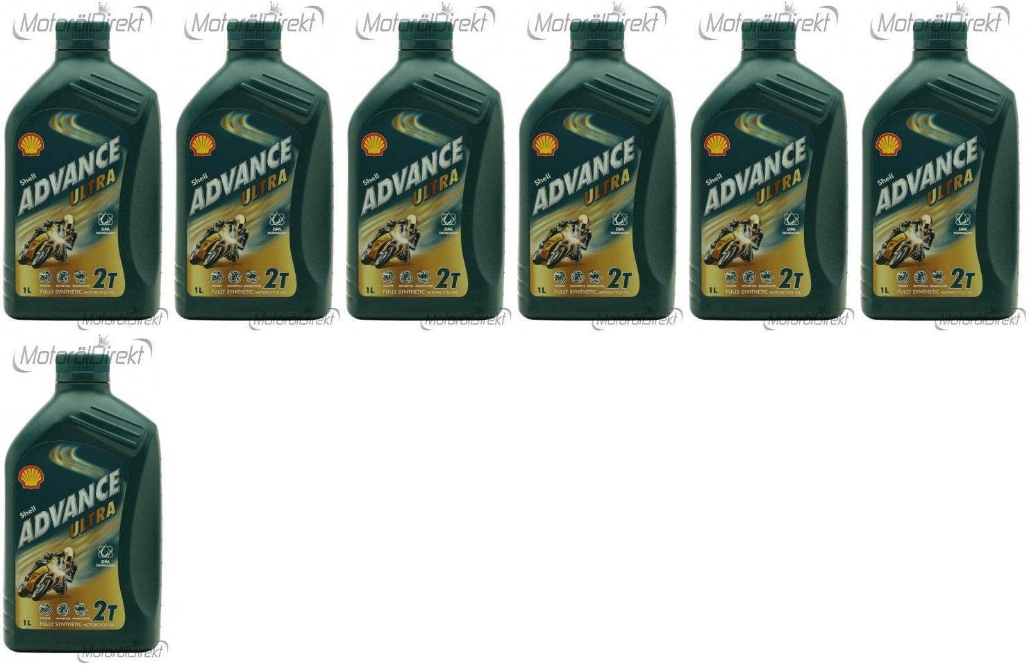 Shell Advance Ultra 2T vollsynthetisches Motorrad Motoröl 7x 1l = 7 ...