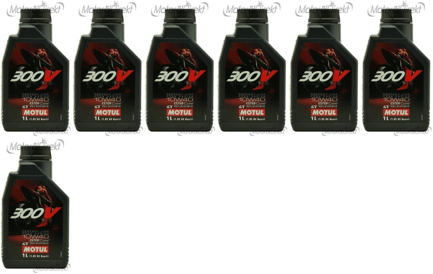 Motul 300V Factory Line Road Racing ESTER Core 10W-40 4T 7x 1l = 7 Liter - 4T SAE 10W-40 ...