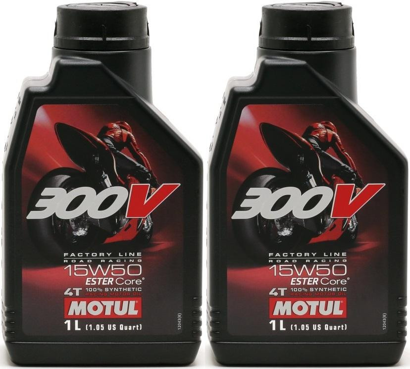Motul 300V Factory Line Road Racing ESTER Core 15W-50 4T 2x 1l = 2 Liter - 4T SAE 15W-50 ...