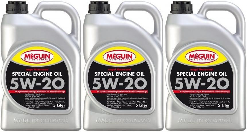 Meguin megol 9499 Motoröl Special Engine Oil SAE 5W-20 3x 5 = 15 Liter ...