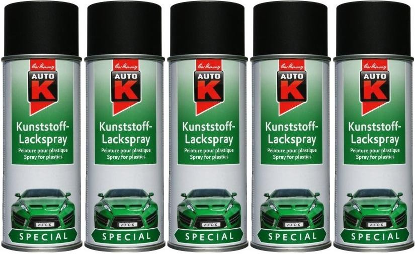 Auto-K Special Kunststoff-Lackspray schwarz, 5x 400 Milliliter ...