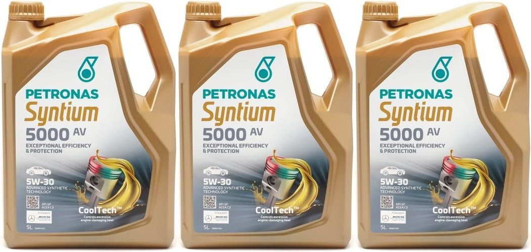 Petronas Syntium 5000 AV 5W-30 Motoröl 3x 5 = 15 Liter - SAE 5W-30 ...