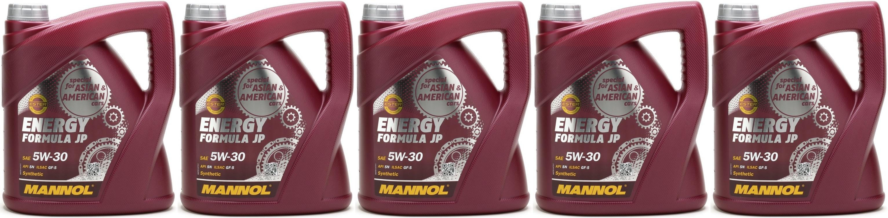 MANNOL Energy Formula JP 5W-30 Motoröl 5x 4l = 20 Liter - SAE 5W-30 ...