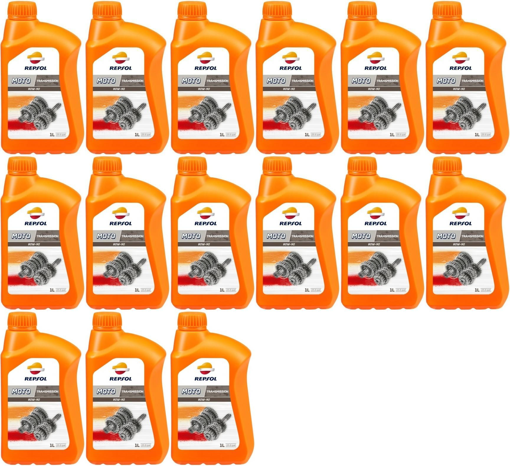 Repsol Motorrad Getriebeöl MOTO TRANSMISION 80W90 1 Liter 15x 1l = 15 Liter - SAE 80W-90 ...