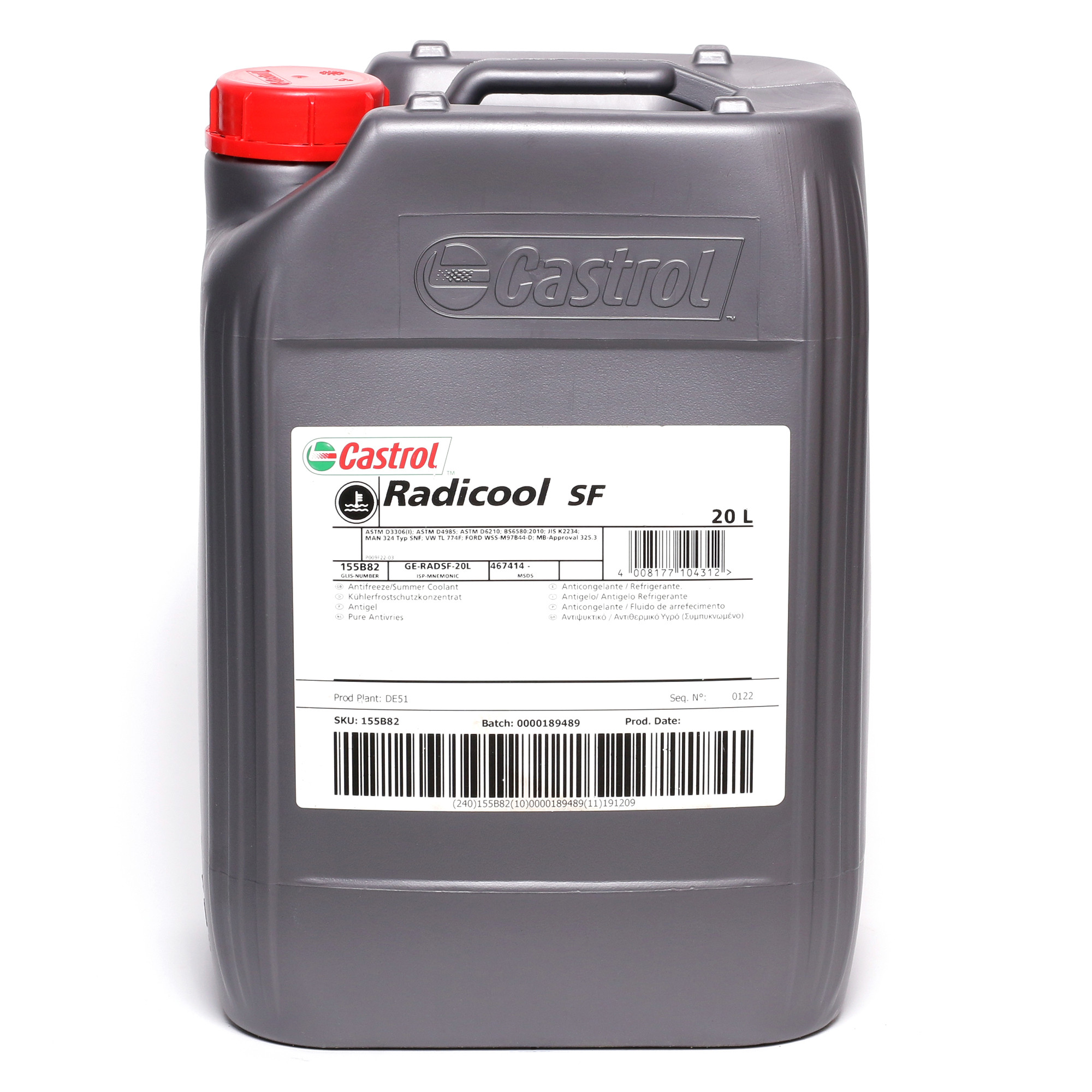 Castrol Radicool SF Kühlerfrostschutz Konzentrat 20l Kanister ...