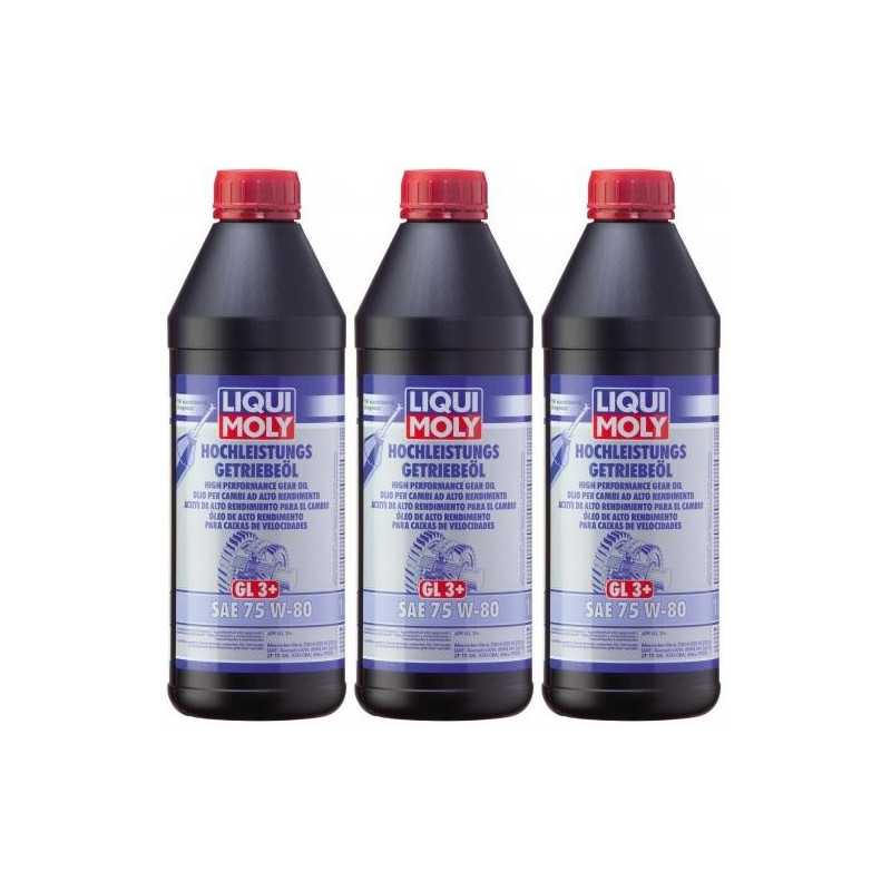 Liqui Moly 4427 Hochleistungs Getriebeöl GL3+ SAE 75W-80 3x 1l = 3 ...