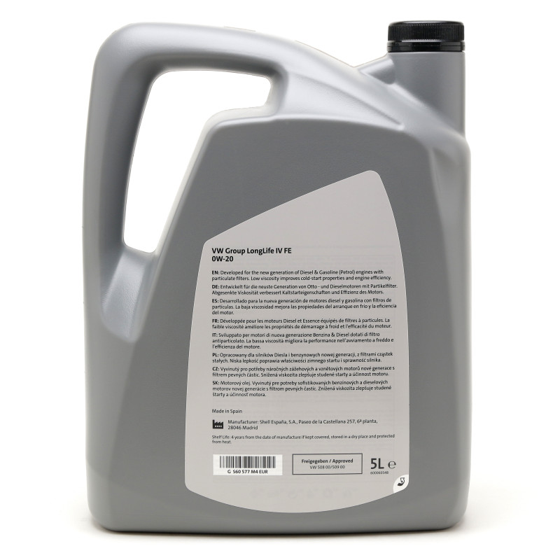 Original VW Longlife GS60577M4 IV 0W-20 Motoröl 508.00/ 509.00 - 5l ...