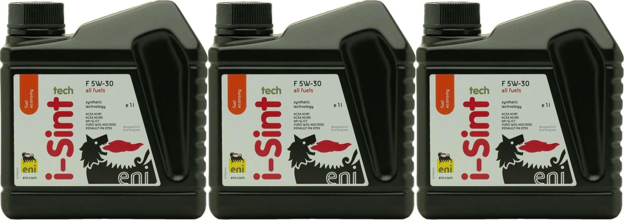 Eni i-Sint tech F 5W-30 Motoröl 3x 1l = 3 Liter - SAE 5W-30 - PKW ...