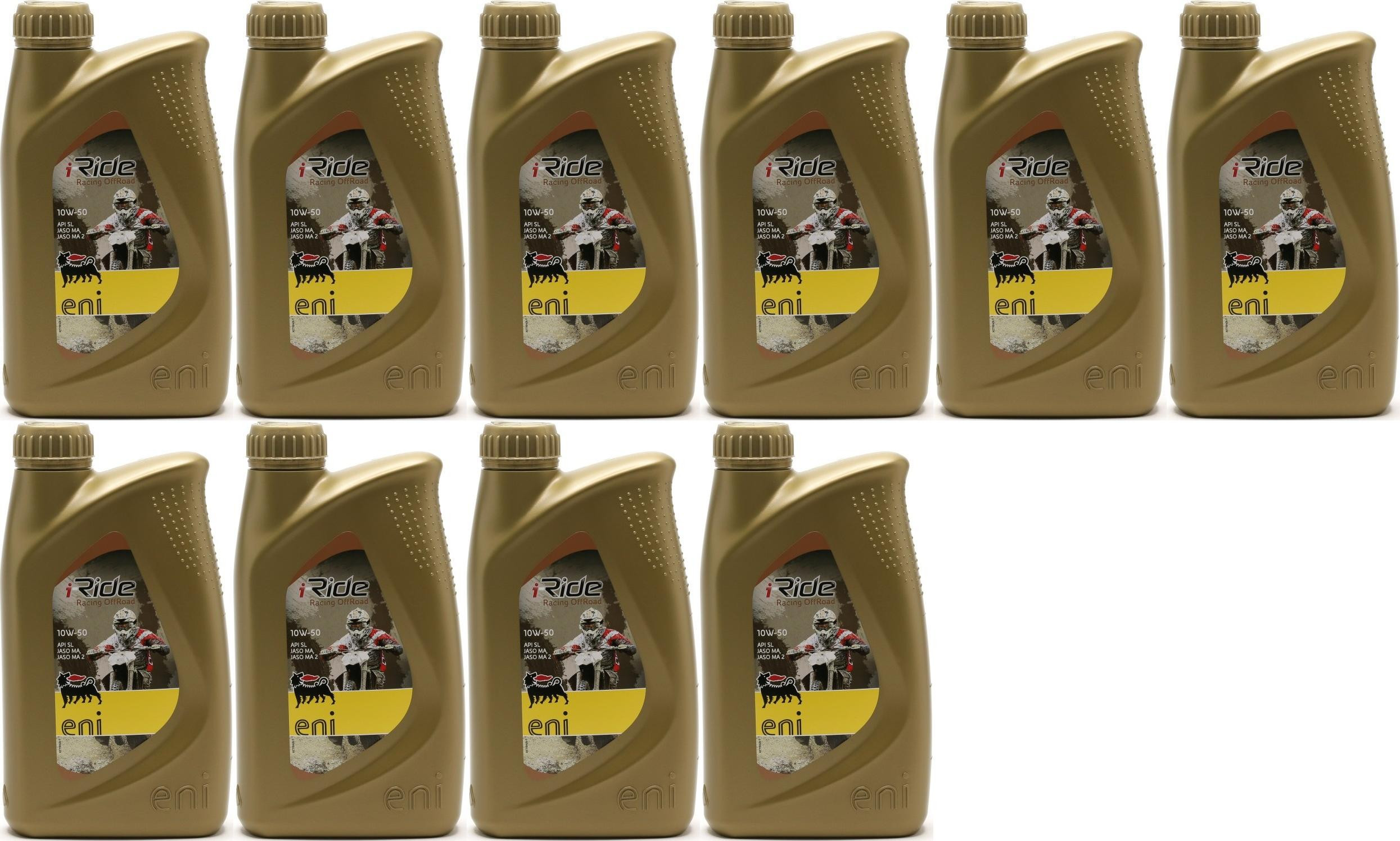 Eni i-Ride racing offroad 10W-50 synthetisches Motorrad Motoröl 10x 1l ...