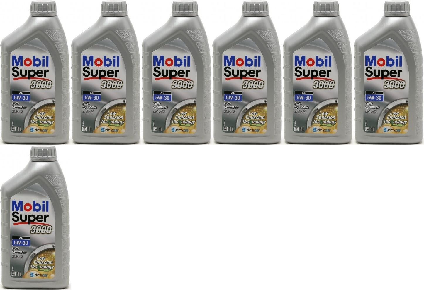Mobil Super 3000 XE 5W-30 Motoröl 7x 1l = 7 Liter - SAE 5W-30 - Auto ...