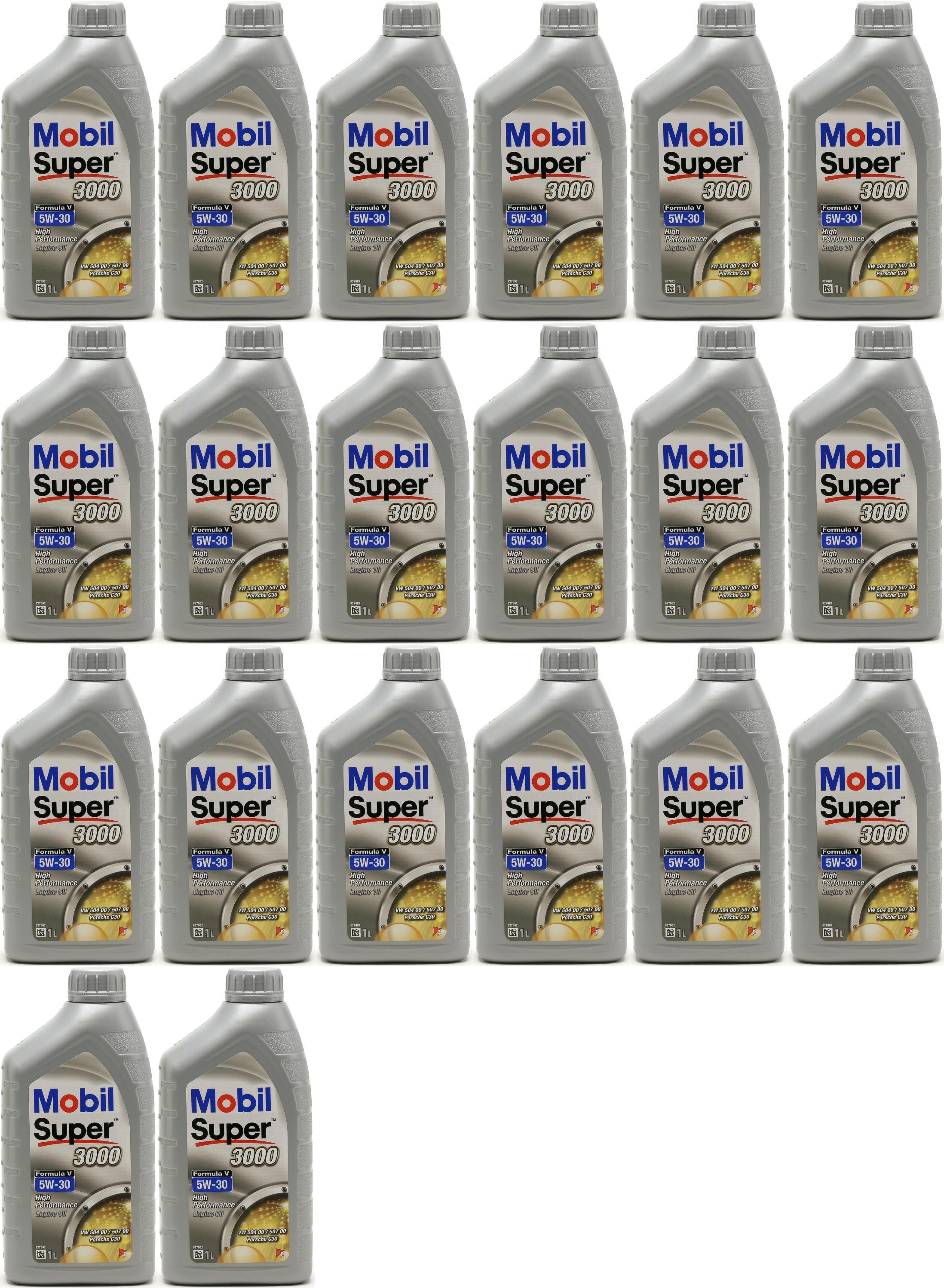 Mobil Super 3000 Formula V Longlife 5W-30 Motoröl 20x 1l = 20 Liter ...