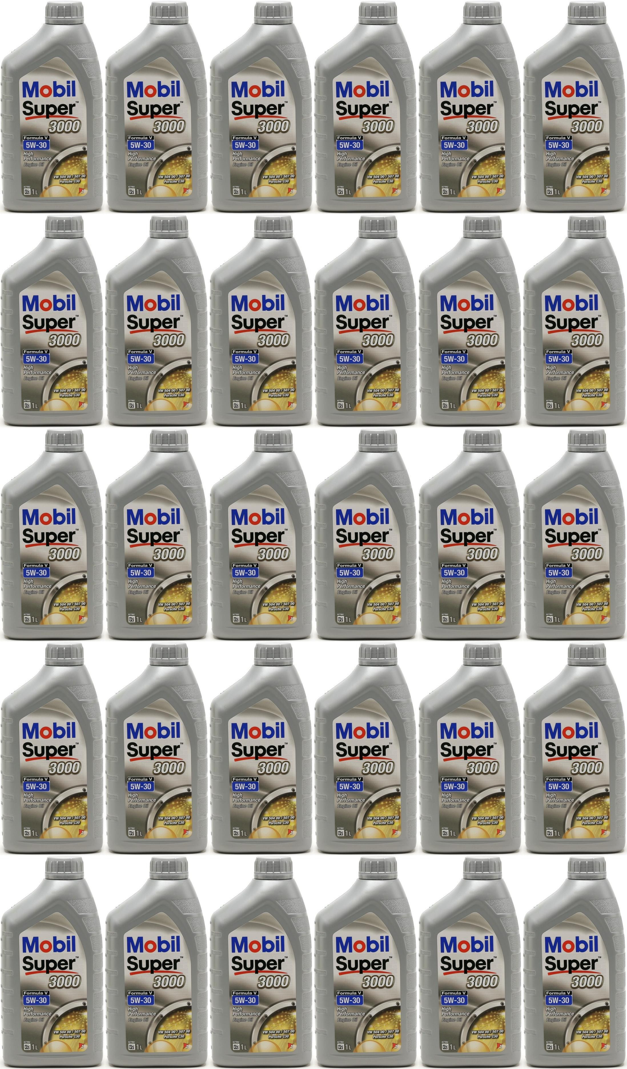 Mobil Super 3000 Formula V Longlife 5W-30 Motoröl 30x 1l = 30 Liter ...