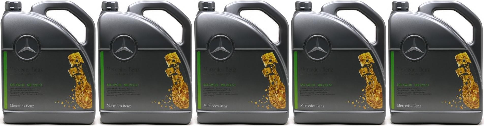 Original Mercedes Benz MB 229.51 5W-30 Motoröl 5x 5 = 25 Liter - SAE 5W ...