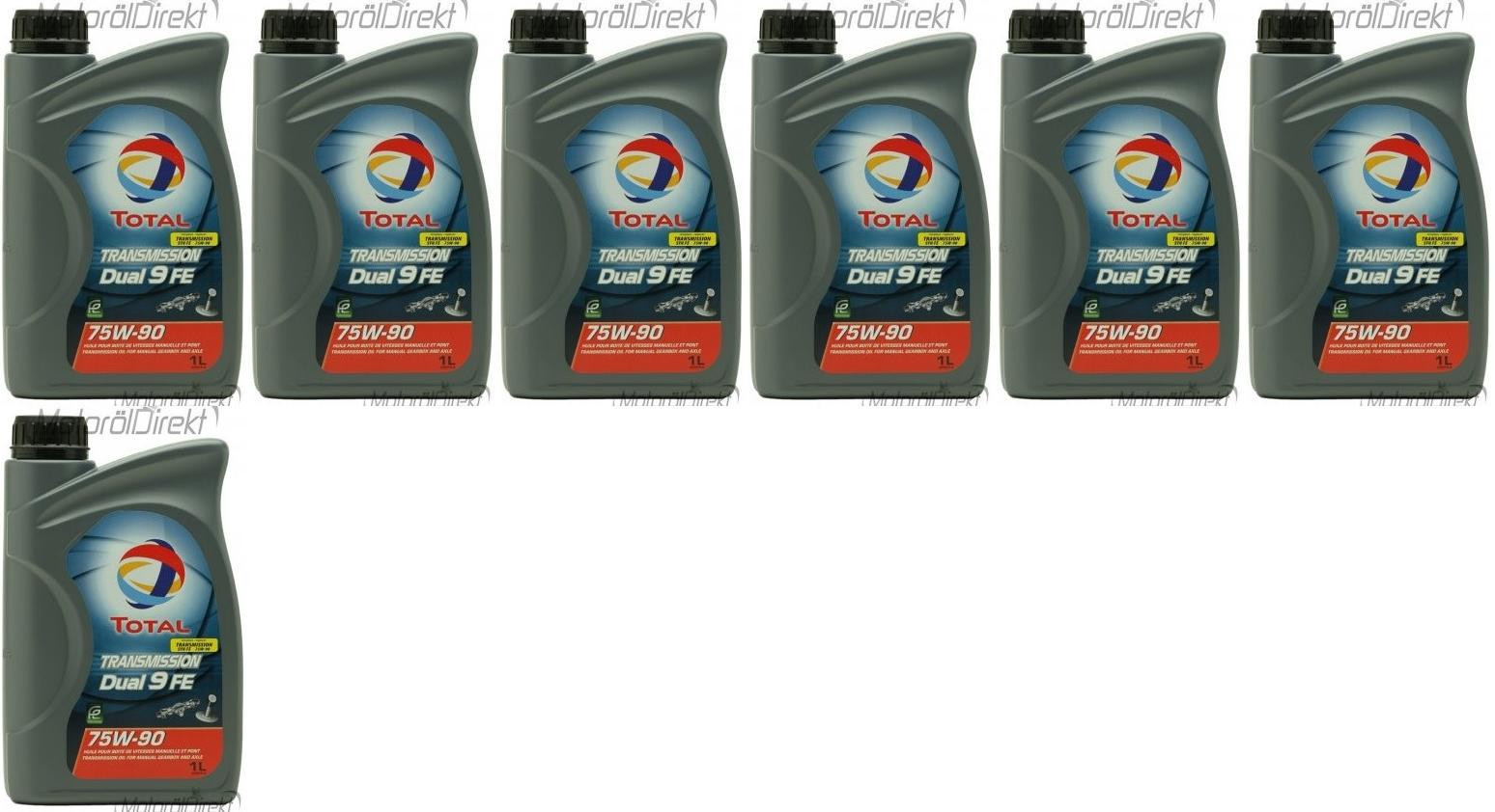 Total Transmission Dual 9 FE 75W-90 Schaltgetriebeöl 7x 1l = 7 Liter ...