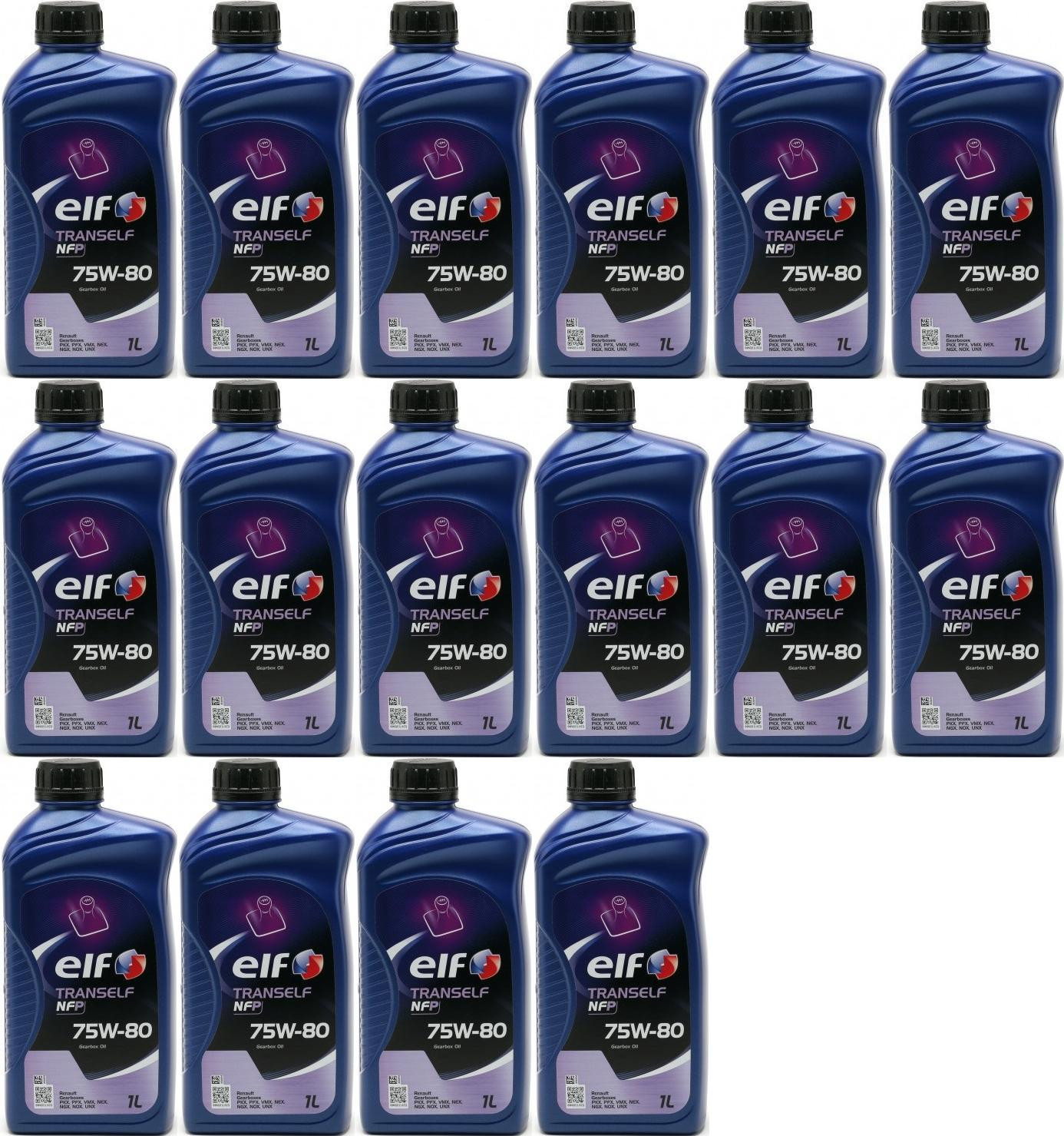 Elf Tranself NFP 75W-80 Schaltgetriebeöl 16x 1l = 16 Liter - SAE 75W-80 ...