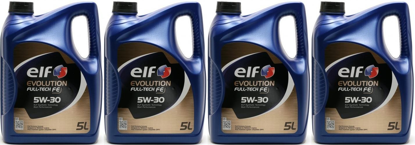 Elf Evolution Full Tech FE 5W-30 Motoröl 4x 5 = 20 Liter - SAE 5W-30 ...