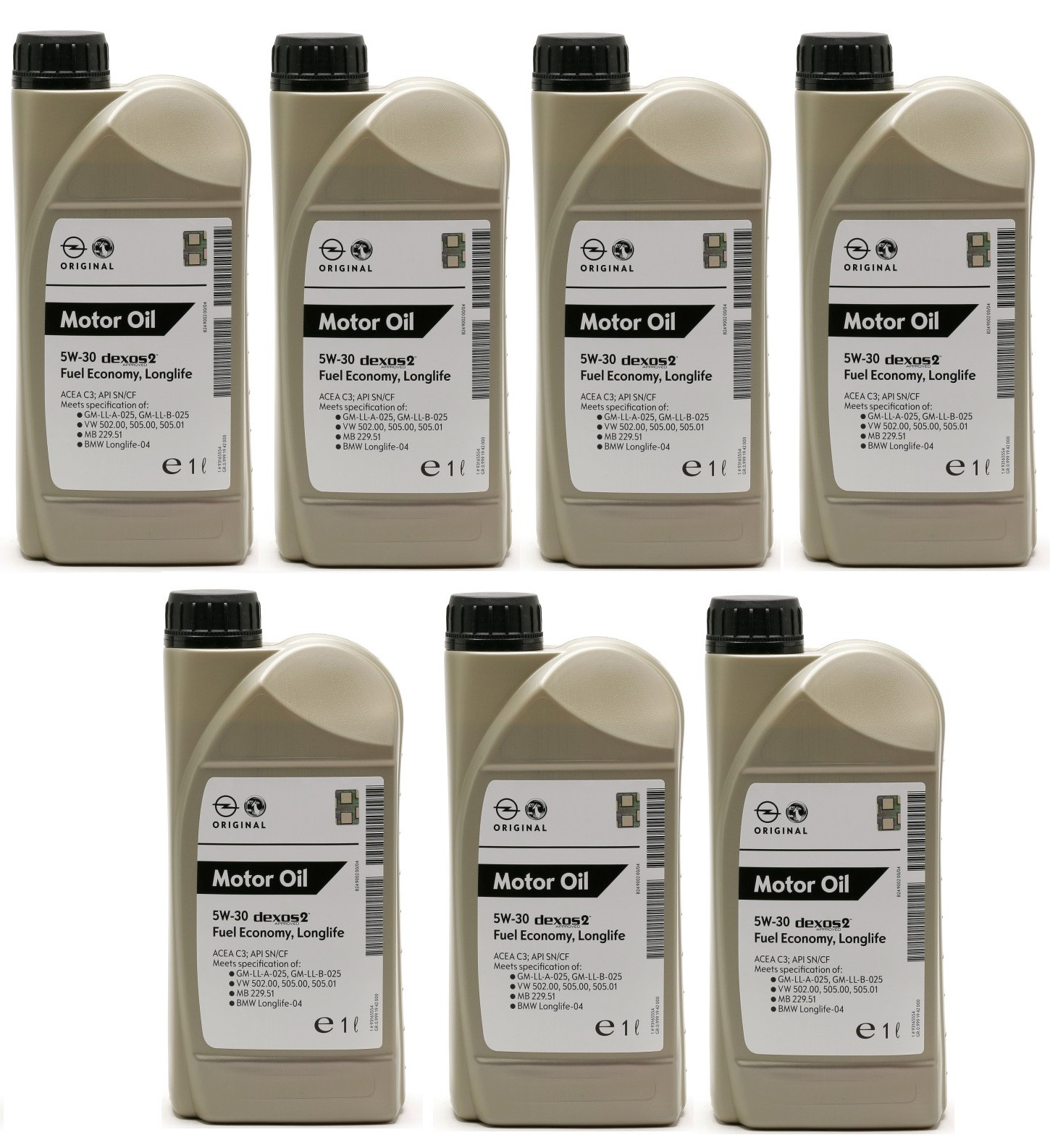 Original GM Genuine Opel 5W-30 dexos2 Longlife 1942000 Motoröl 7x 1l ...